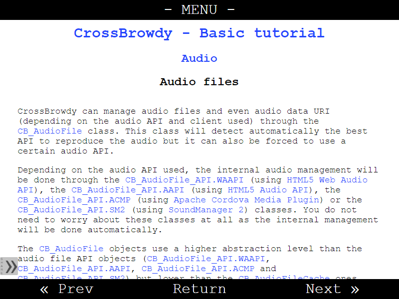CrossBrowdy - Basic tutorial - Audio: Audio files